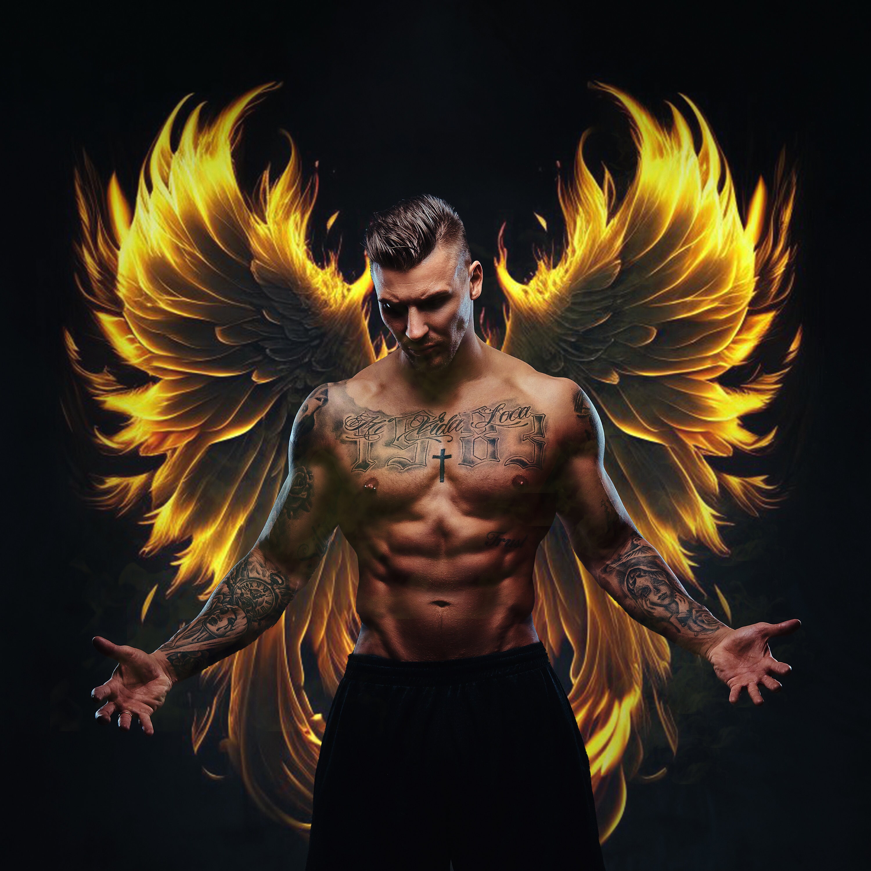 Fiery Angel Wing Overlays, Fairy Wing Overlays, Flaming Wing Overlays ...