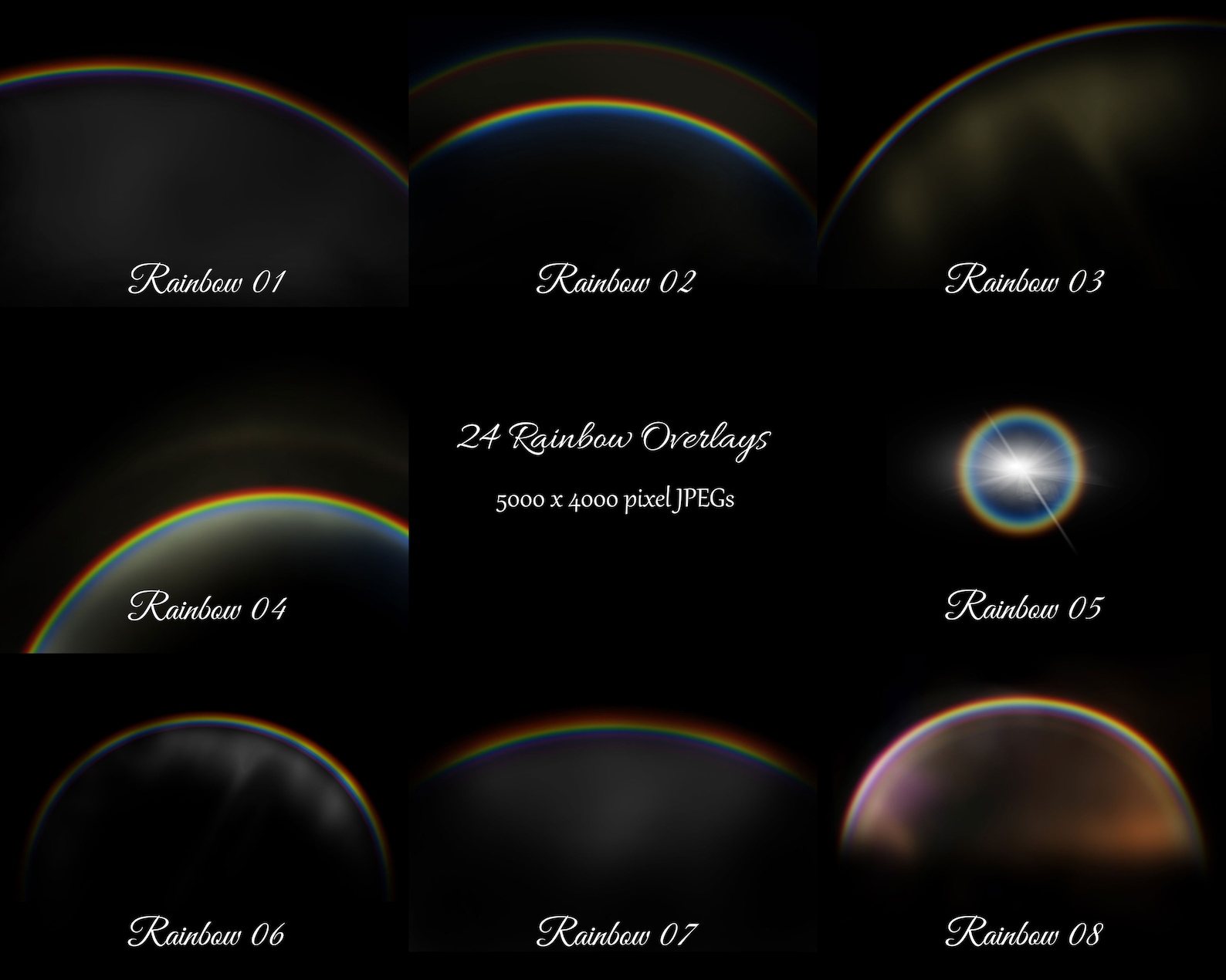 Rainbow Overlays, Realistic Rainbows, Photoshop Overlays, Rainbow ...