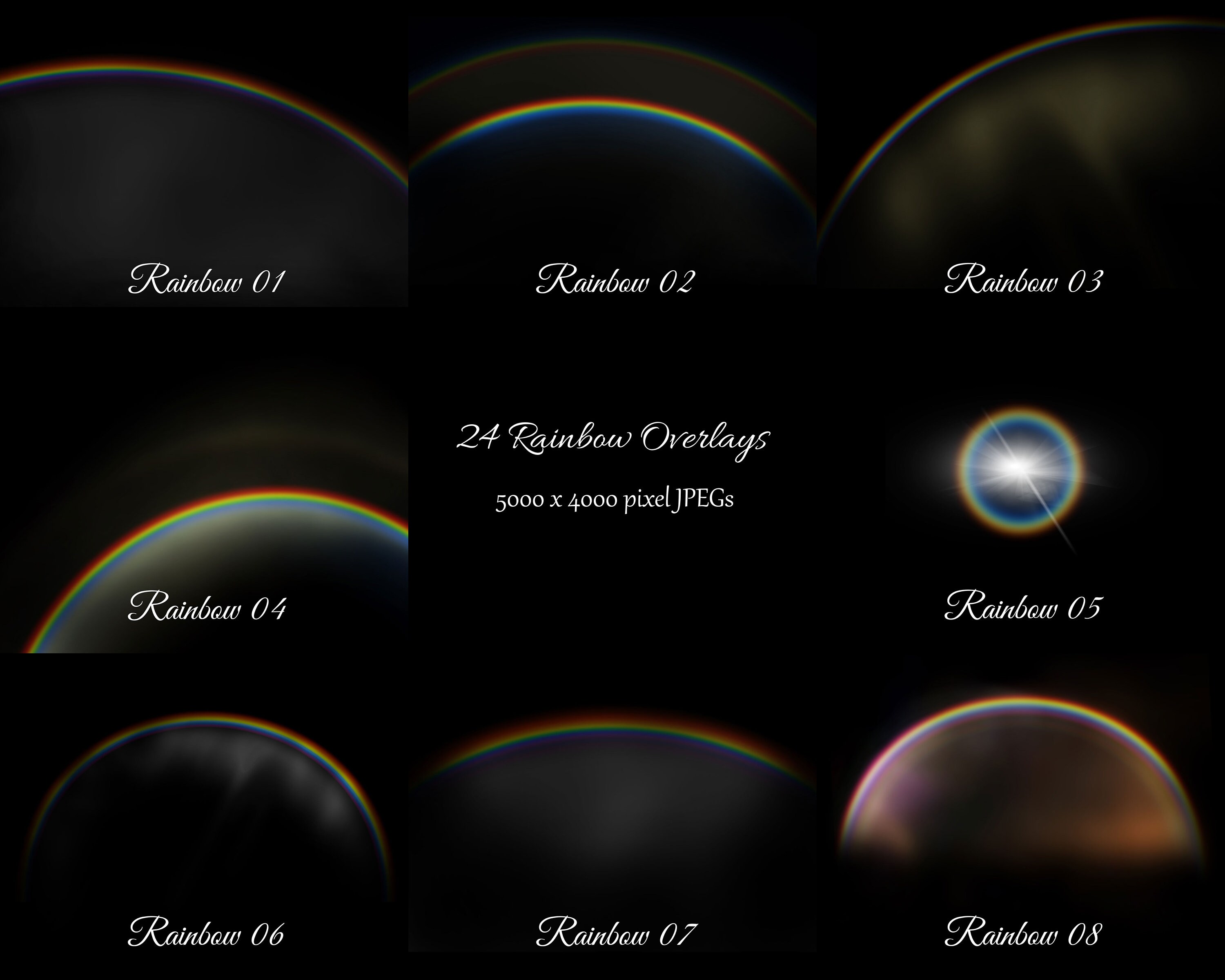 Rainbow Overlays, Realistic Rainbows, Photoshop Overlays, Rainbow ...