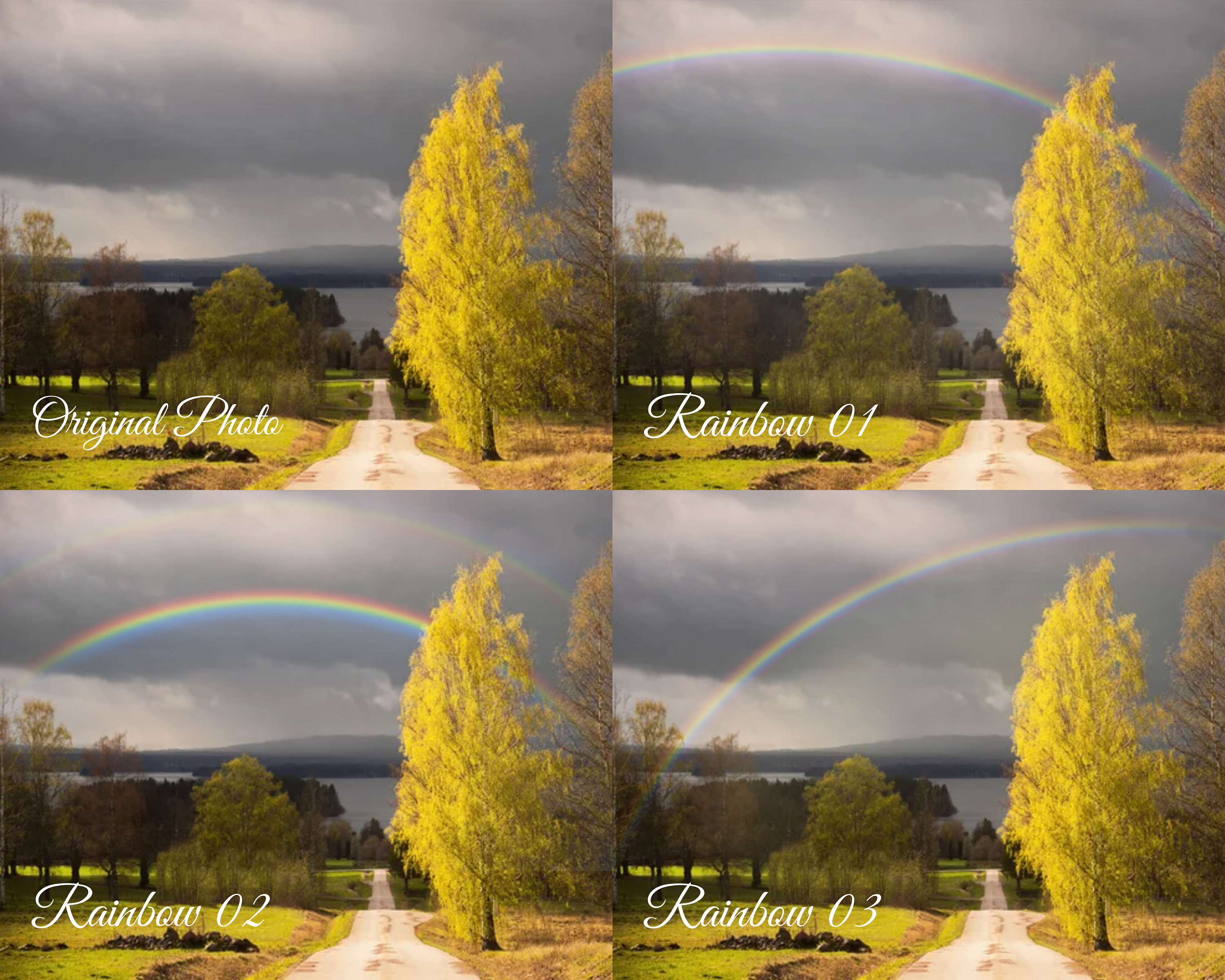 Rainbow Overlays, Realistic Rainbows, Photoshop Overlays, Rainbow ...