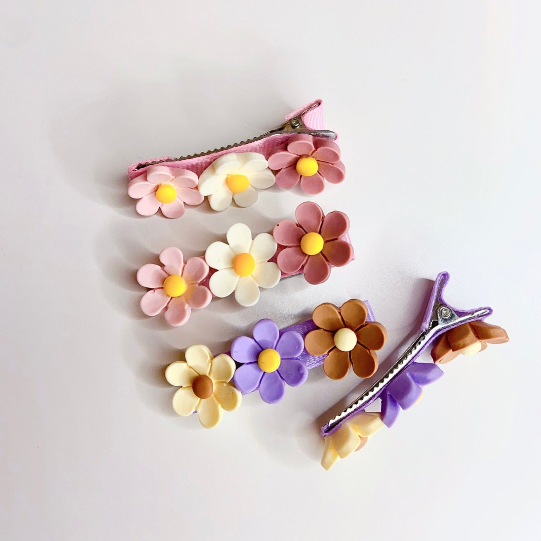 Set of 2 Cute Flower Hair Clip, Girl Hair Clip, No Slip Hair, Flower ...
