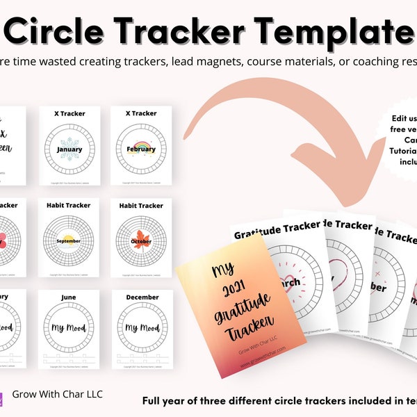 Mood Tracker Circle Canva - Etsy
