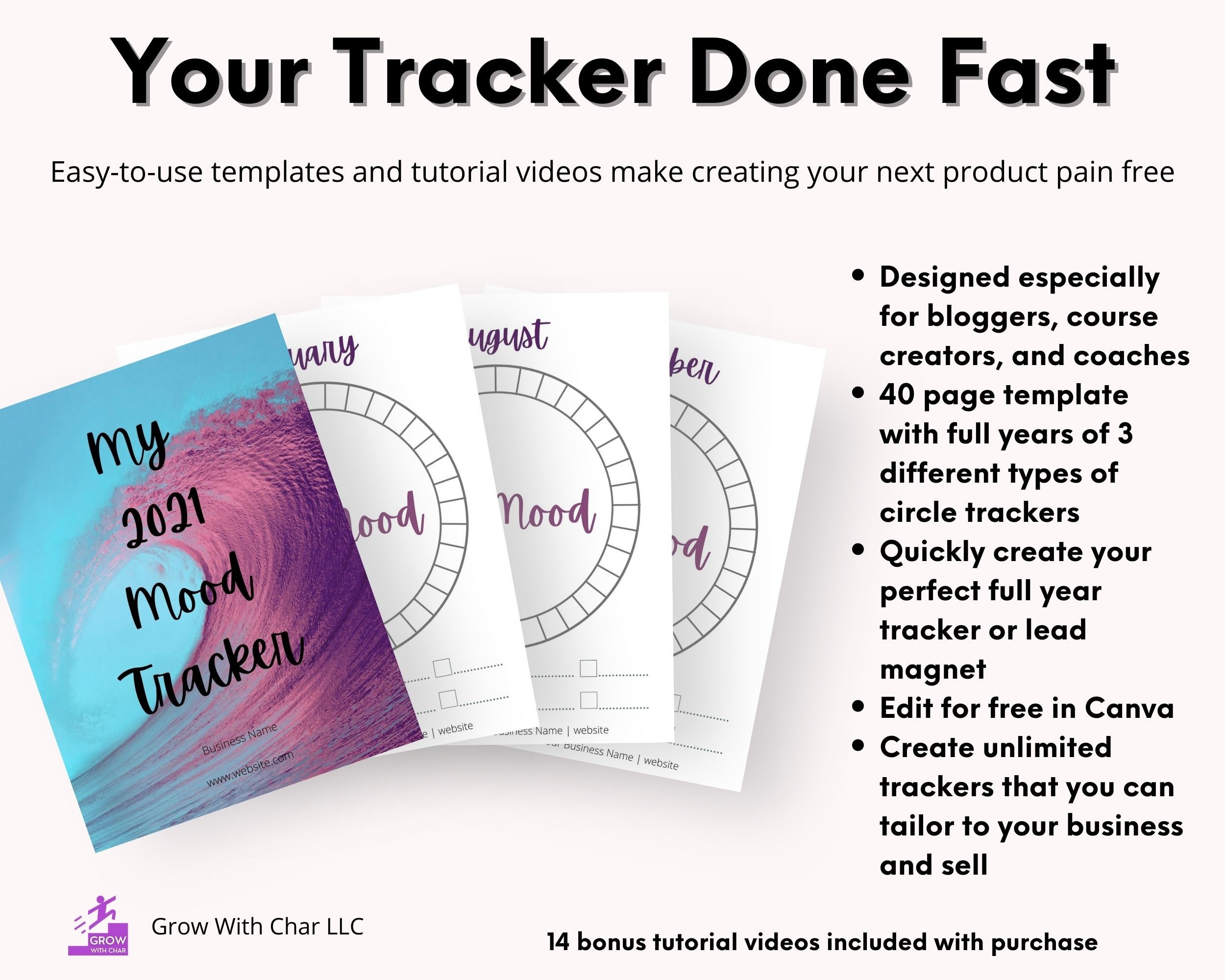 Circle Tracker Template Editable in Canva Editable Monthly Circle ...