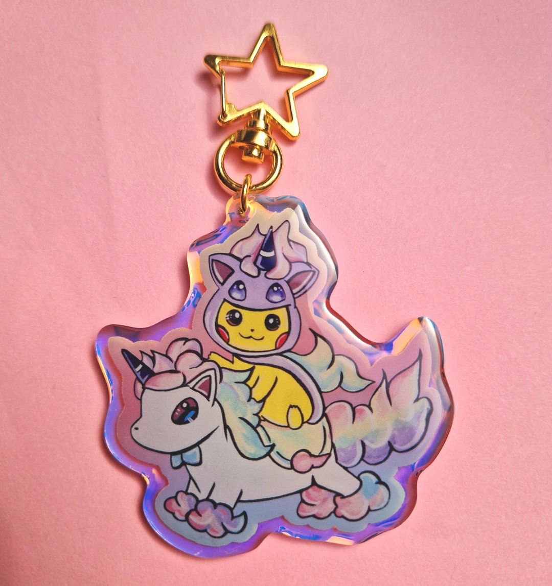 Keychains Pikachu Ponyta Pokemonster Cute Charms Keyring - Etsy