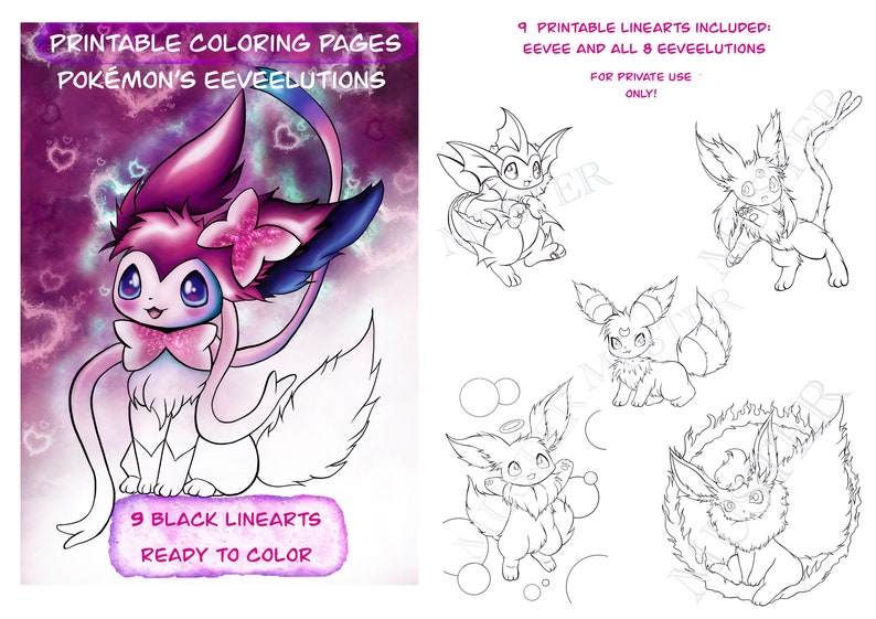 Coloring Page Eevee and Friends| Coloring Books | Eevee | Umbreon ...