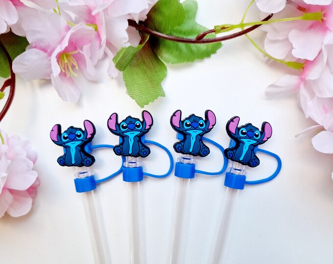 Stitch Straw Cover Drinking Glass, Cute Gift Valentine's Day Gift Idea ...