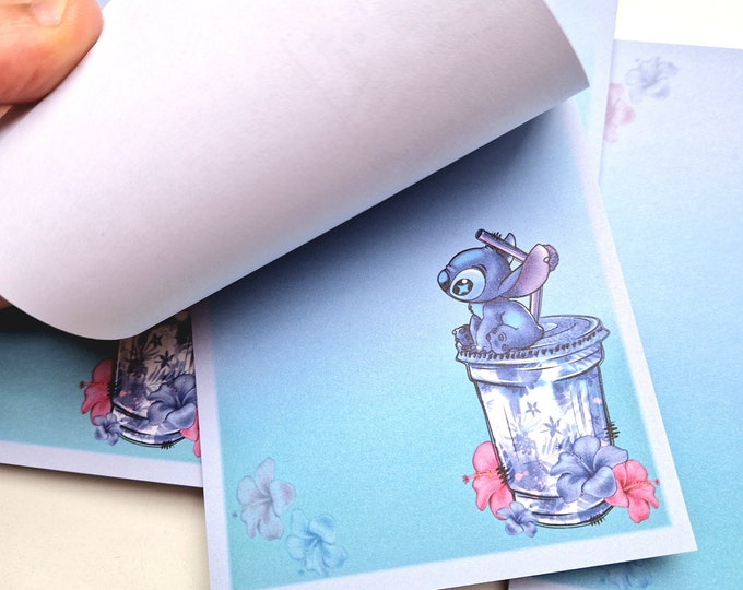 Stitch Notepad Cute, Kawaii,notes 50 Sheets, A6 - Etsy