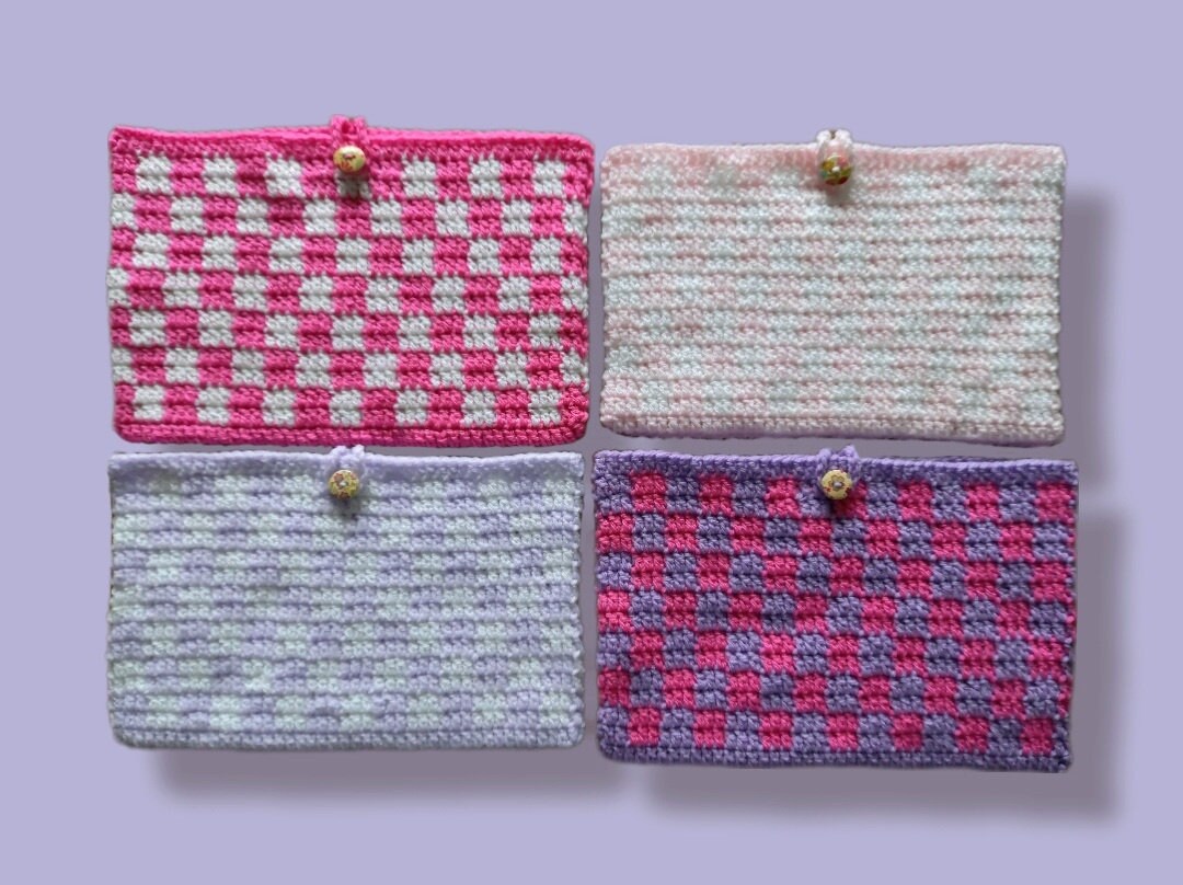 Book Sleeve Crochet Handmade Check Book Cover Protector Gift for ...