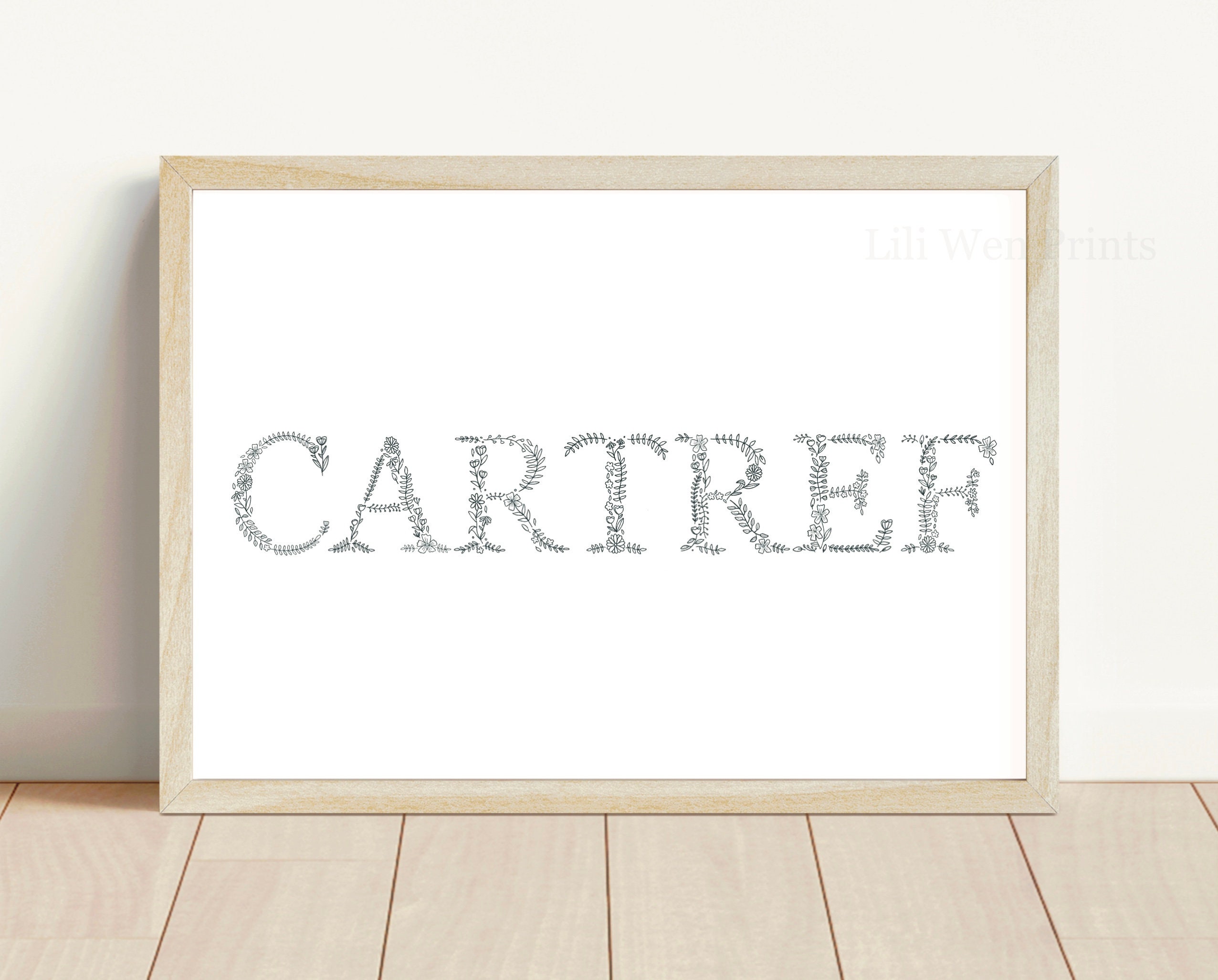 Personalised Floral Cartref Art Print Hand Illustrated Unframed A4 ...