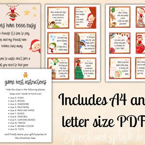 Elf Christmas Treasure Hunt: Printable Clues for Kids (PDF Download) - Etsy