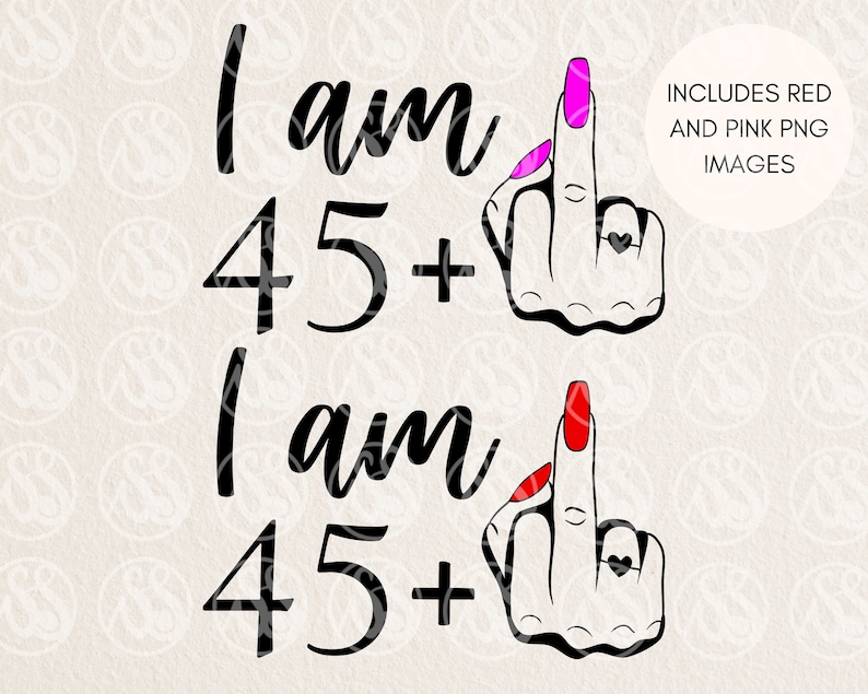 Funny 46th Birthday SVG: Middle Finger Design (digital Download) - Etsy
