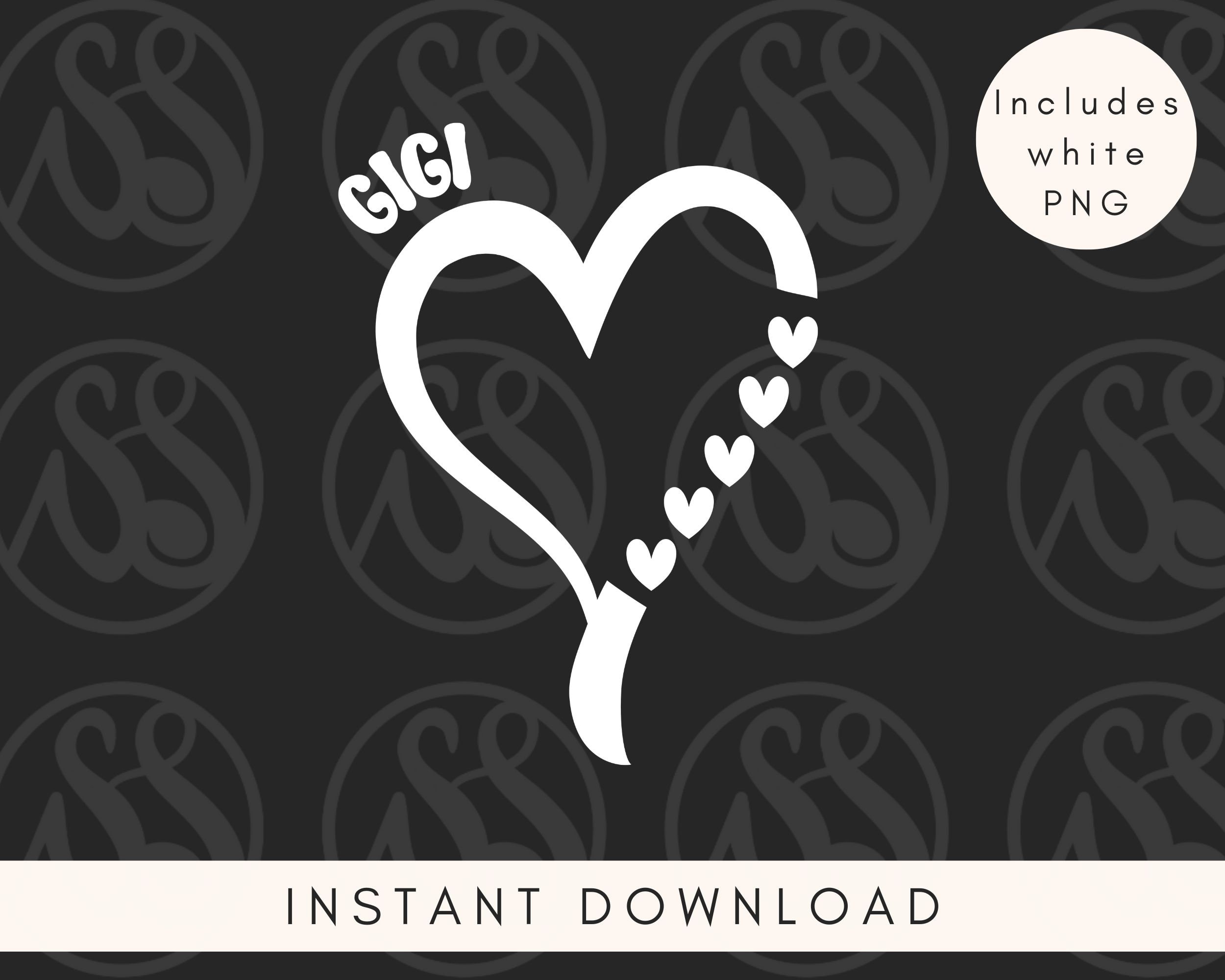 Gigi Heart Svg Bundle, Gigi Diy Gift, Grandma Tee Svg, Custom Name ...