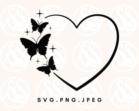 Heart Butterfly Template