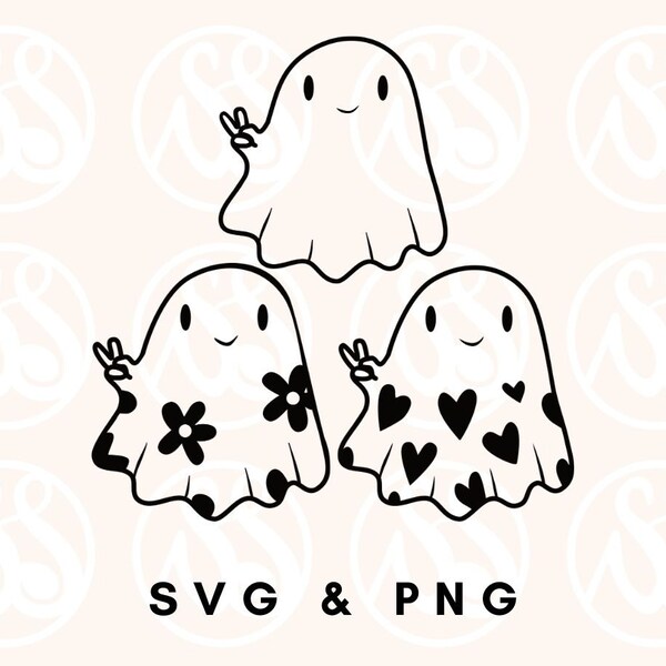 Ghost Peace Sign Svg - Etsy