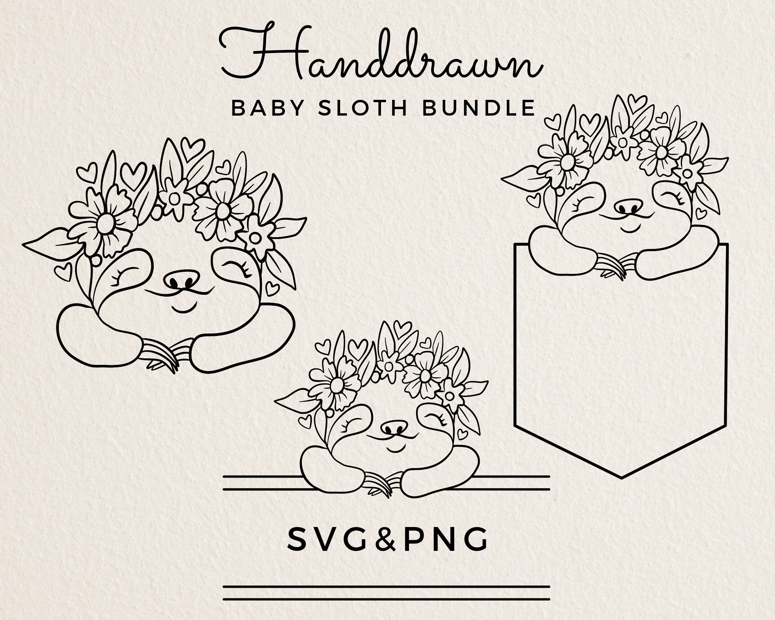 Cute Sloth Svg, Sloth Svg Cricut, Sloth Monogram, Sloth Png, Boho Baby ...
