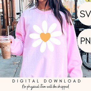 Simple Daisy SVG Set, Daisy With Heart Centre SVG, Clipart Daisy Svg ...