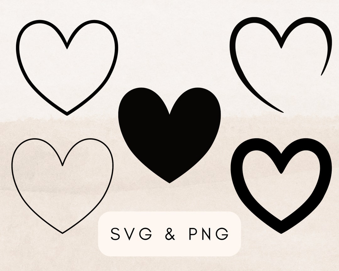 Simple Heart Svg Bundle, Heart Outline Svg, Custom Heart Name Svg, Open ...