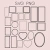 Black Scalloped Frames Clipart - Square, Circle, Oval, Borders, Frames ...