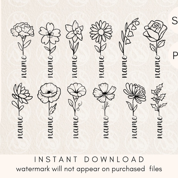 Name on Flowers Svg - Etsy