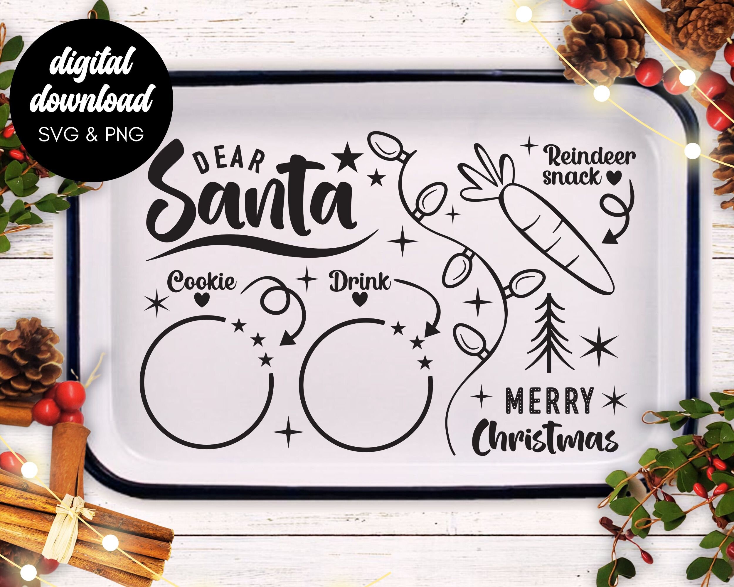 Santa Tray Svg Santa Plate Svg Rectangle Santa Tray Svg - Etsy Australia