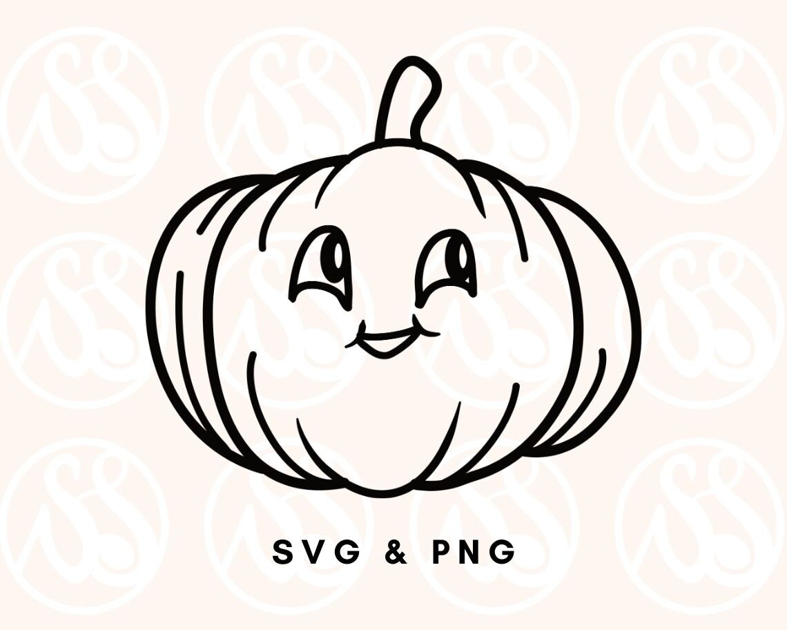 Retro Pumpkin Svg Cheeky Pumpkin Svg Png Cutest Pumpkin in - Etsy