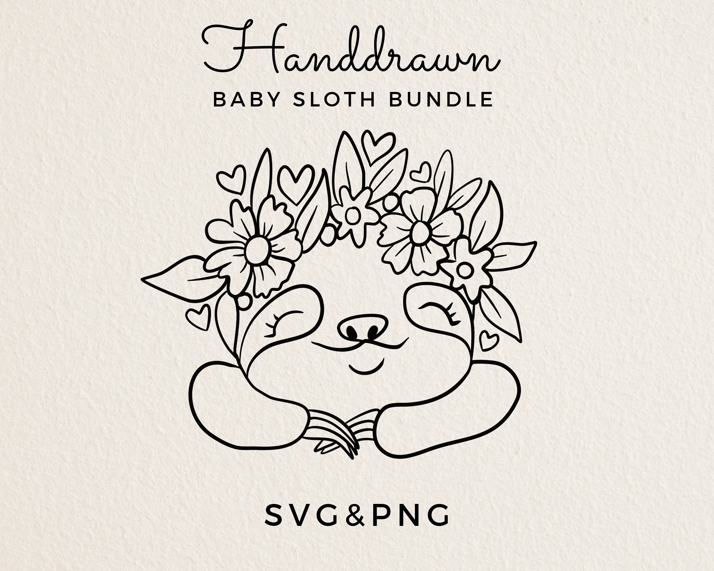Cute Sloth Svg, Sloth Svg Cricut, Sloth Monogram, Sloth Png, Boho Baby ...