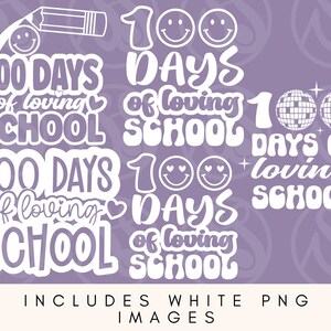 Retro 100 Days of Loving School Svg Sublimation Design Bundle, Retro ...