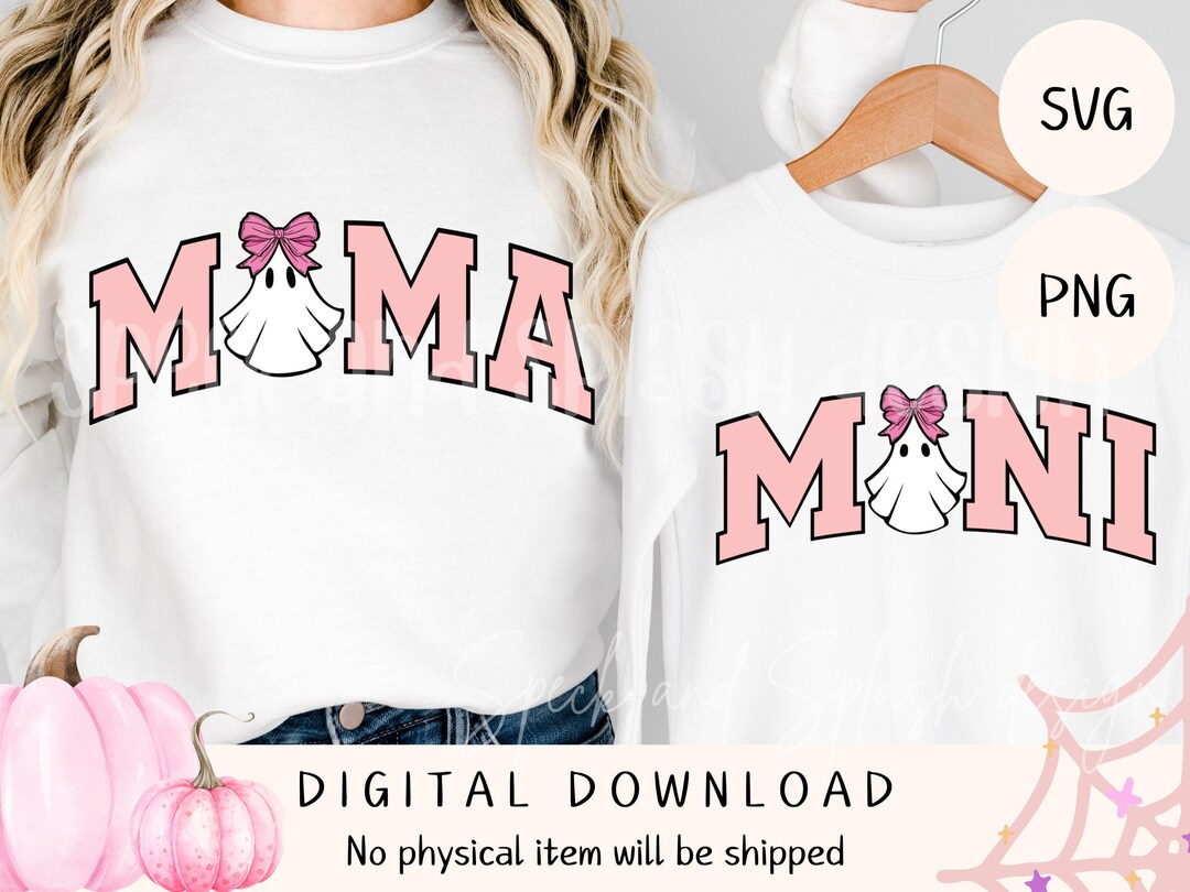 Pink Mom and Mini Halloween SVG and PNG, Mama Mini Matching Svg and Png ...