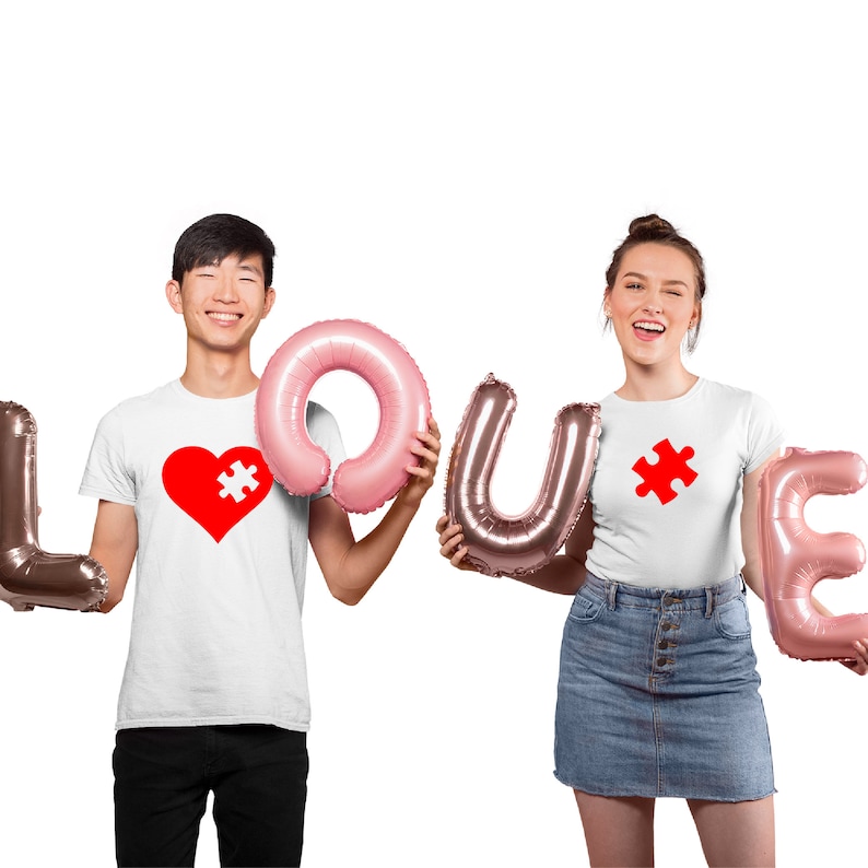 Heart Matching Couple Shirts, Best Friend Tees, Valentines Tshirt, BFF ...