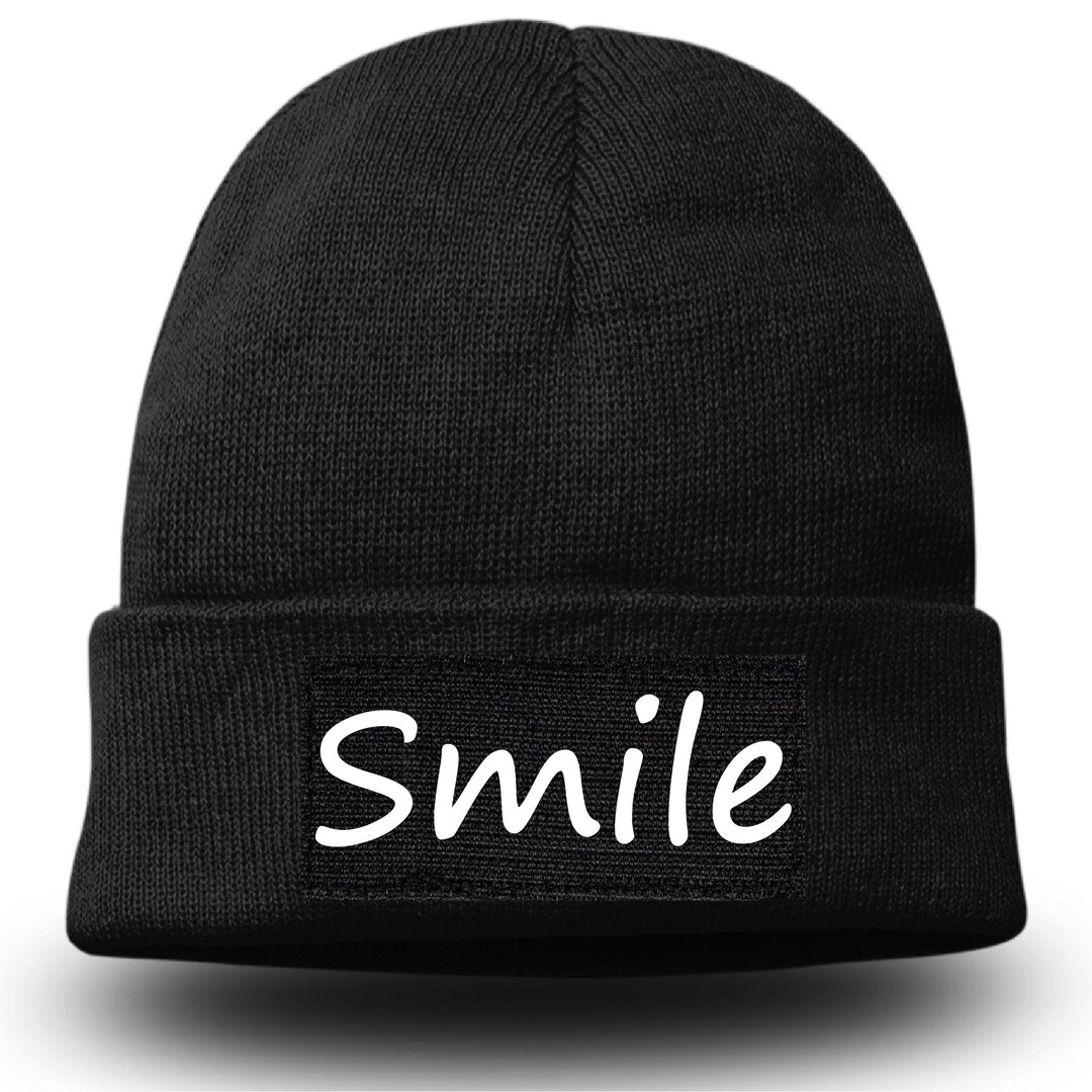 Be Happy and Smile Winter Hat, Just Smile Beanie, Positive Vibe Hat ...