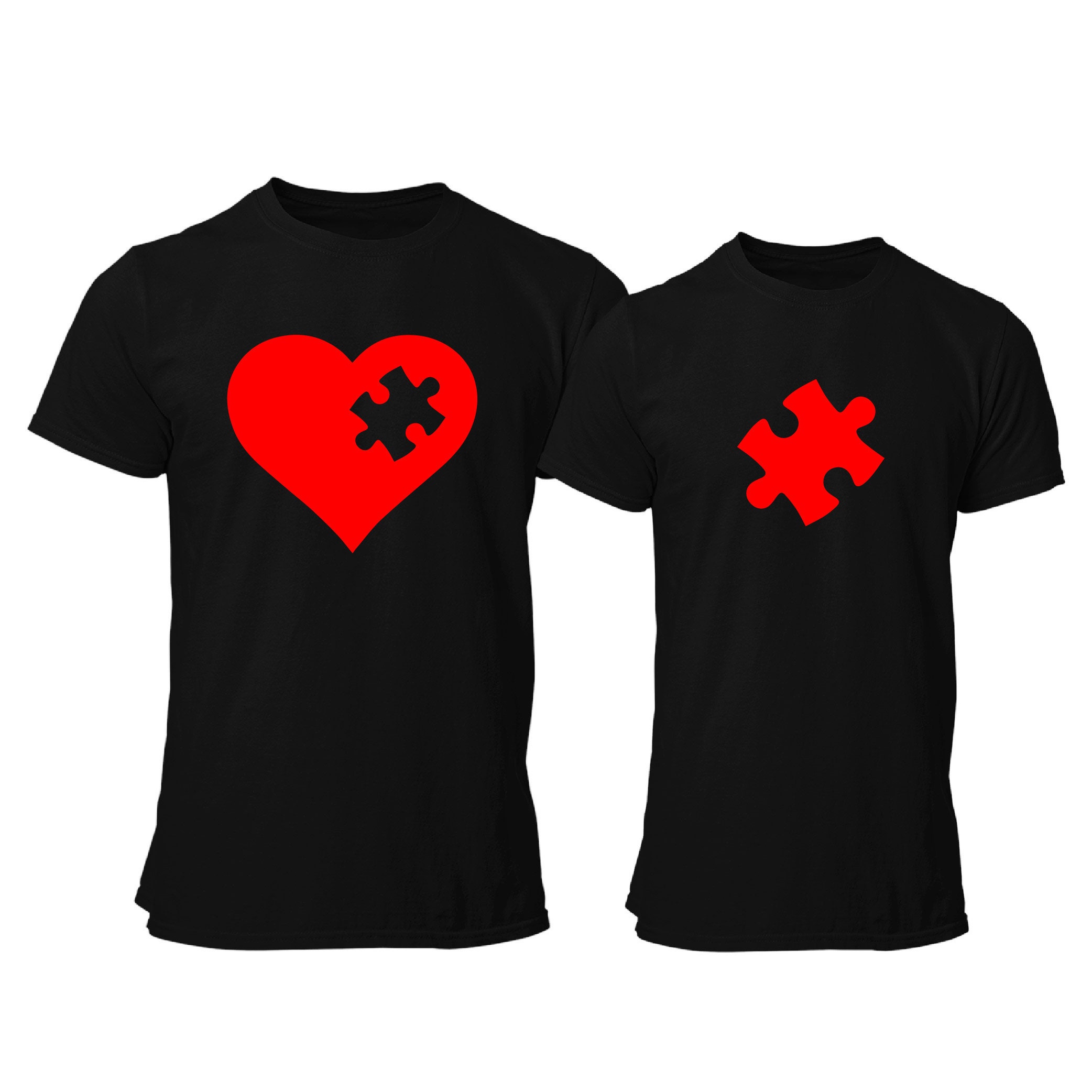 Heart Matching Couple Shirts, Best Friend Tees, Valentines Tshirt, BFF ...