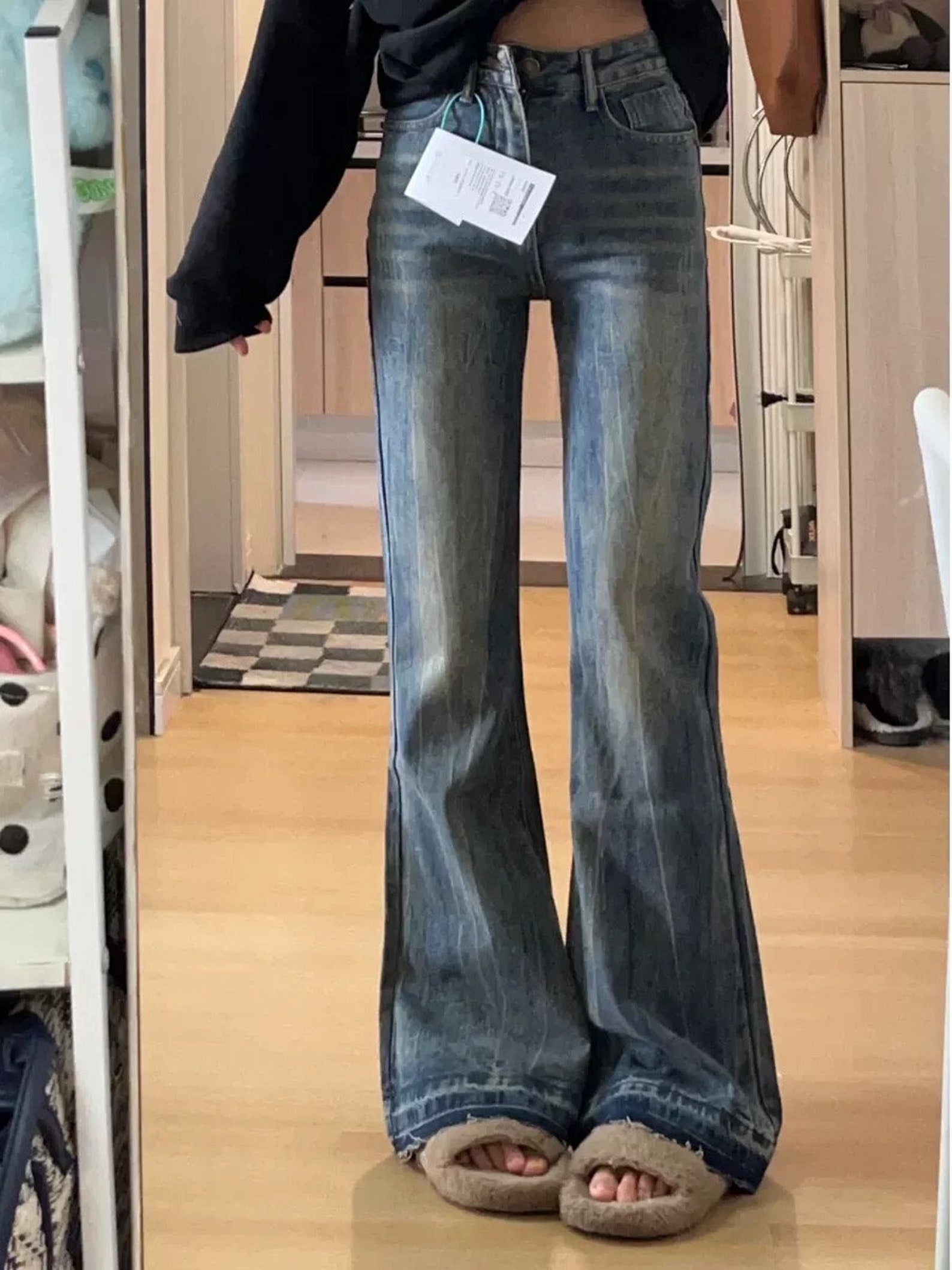 Vintage High-waisted Flared Denim Jeans - Etsy