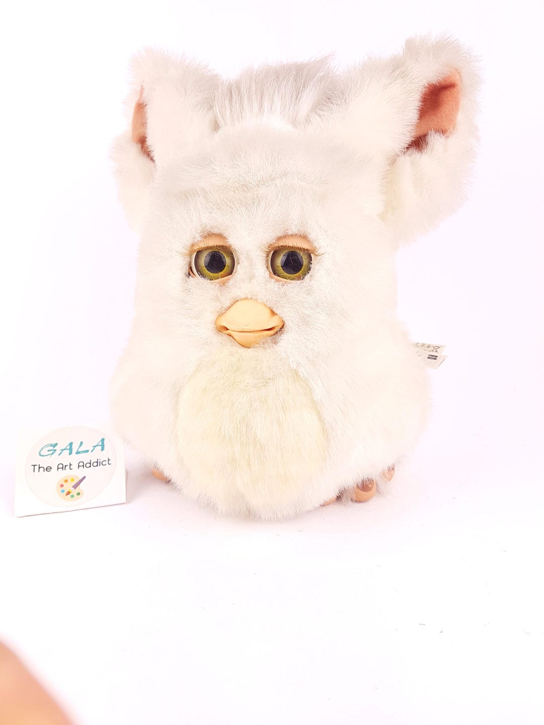 Furby Marshmallow 2005 WORKING Rare White With Hazel Eyes Green Olive ...