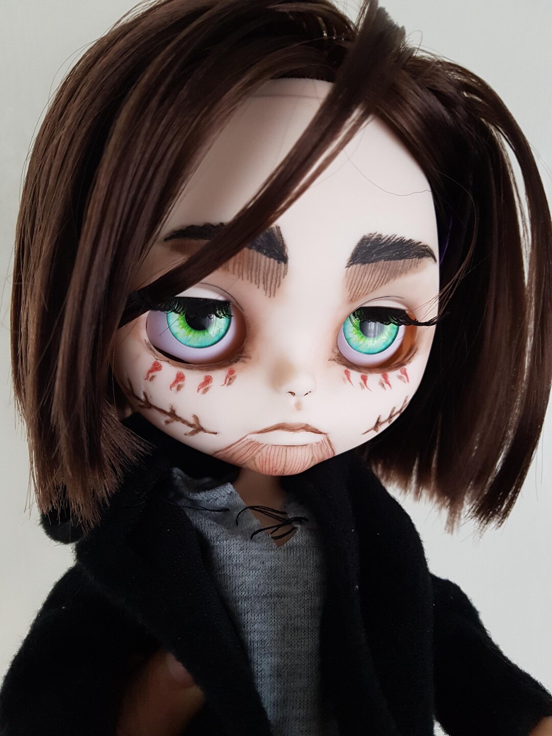Eren Yeager Doll Realistic Titan Aot Blythe Doll Custom With Sleepy ...