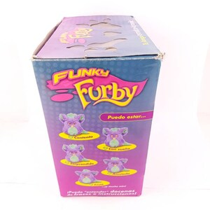 Funky Furby With Box and Spoon 2006 WORKING Purple and Green Ultra Rare ...