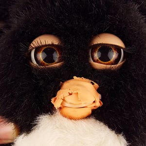 Furby Charcoal 2005 WORKING Rare Black and White ファービ Speaks Spanish ...