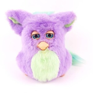 Funky Furby With Box and Spoon 2006 WORKING Purple and Green Ultra Rare ...