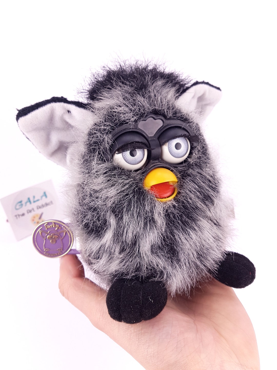 Furby Mink With Silver Eyes Gray Long Hair Super Rare Old 1998 Furbies ...