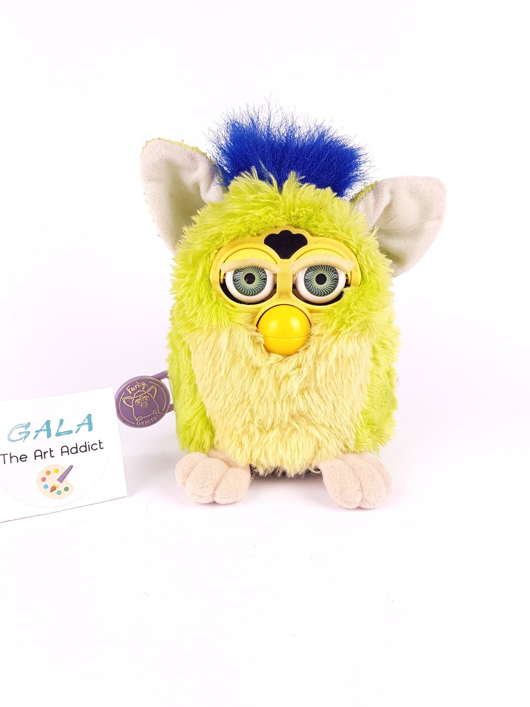 Furby Kiwi 1999 WORKING Green and Blue Rare 1998 Furbies Speaks French ...
