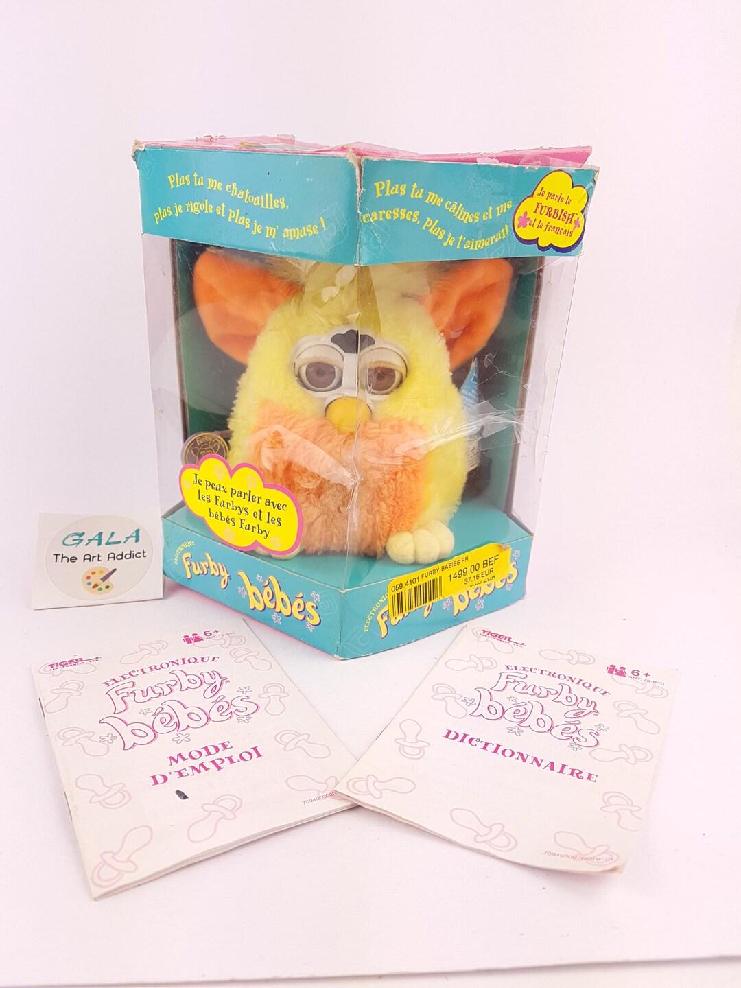 Furby Baby Sunny Yellow WORKING With Box Very Rare Old 1998 Furbies ...