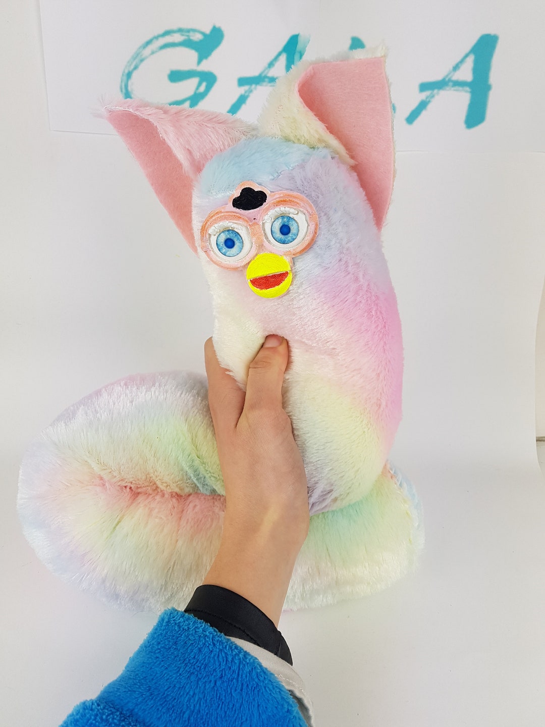Long Furby Cheap Rainbow Soft Pastel Colours Fur Custom Handmade 3D ...