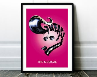 GREASE, Grease is the Word, Print, Broadway Musical, Theatre Gift, Wall ...