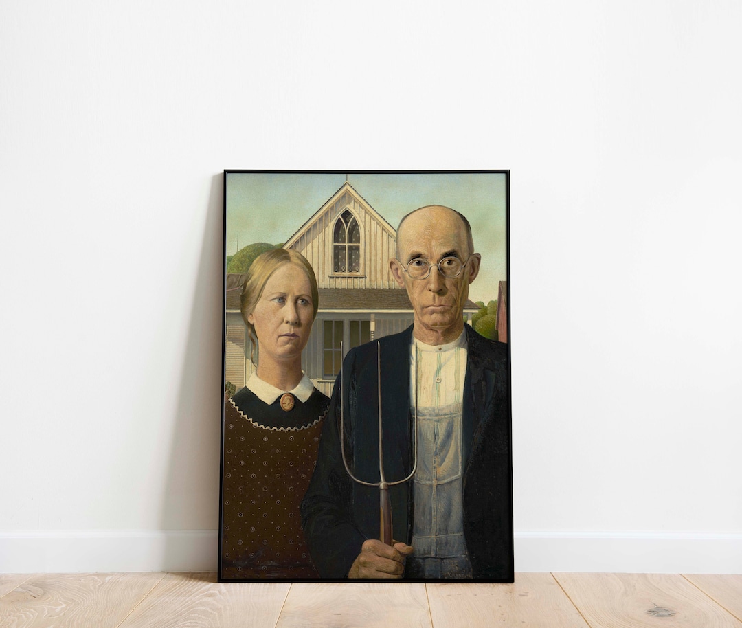 Grant Wood American Gothic Print - Etsy