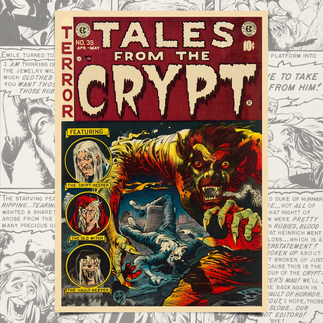 Tales From the Crypt Art Print, Horror Comic, Pulp Magazine, Dime Novel ...