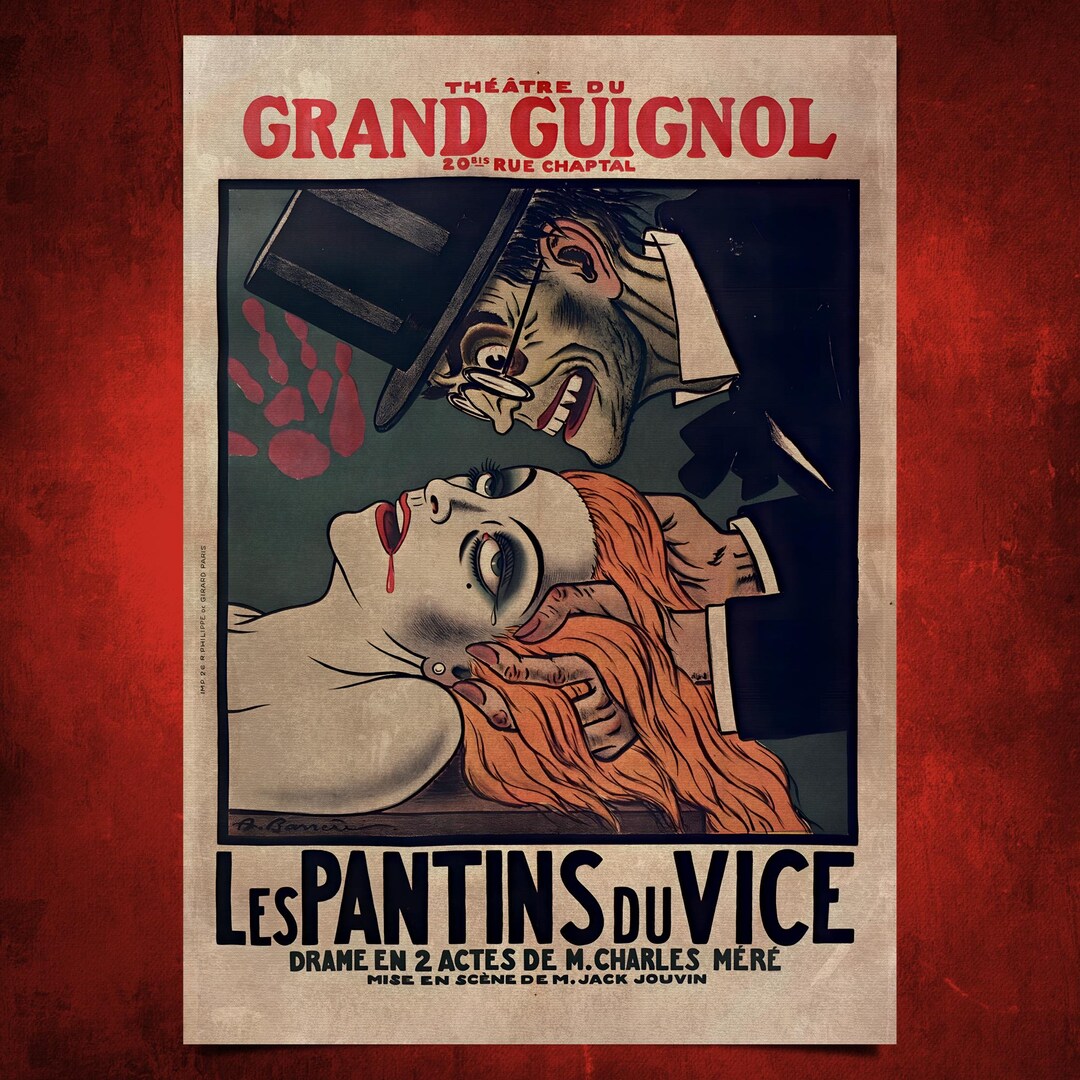 Grand Guignol Poster, Horror Theatre, Vintage Illustration, Art Print ...