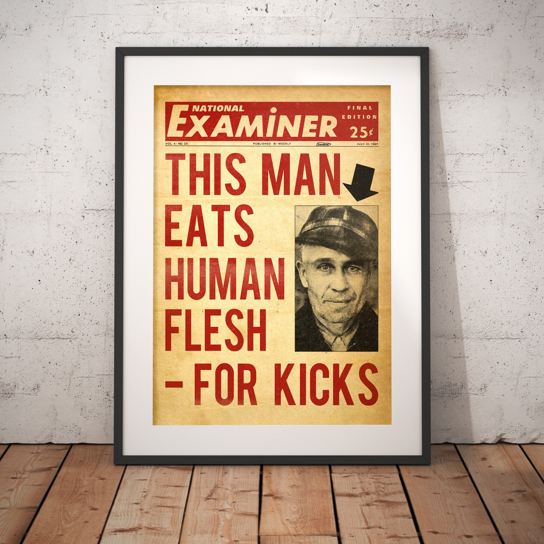 Ed Gein the Plainfield Butcher Serial Killer Art Print A4 - Etsy