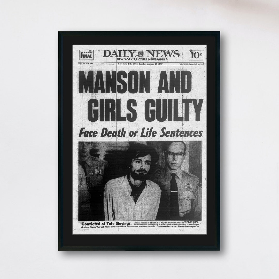 Charles Manson Tate Murders Newspaper Serial Killer - Etsy