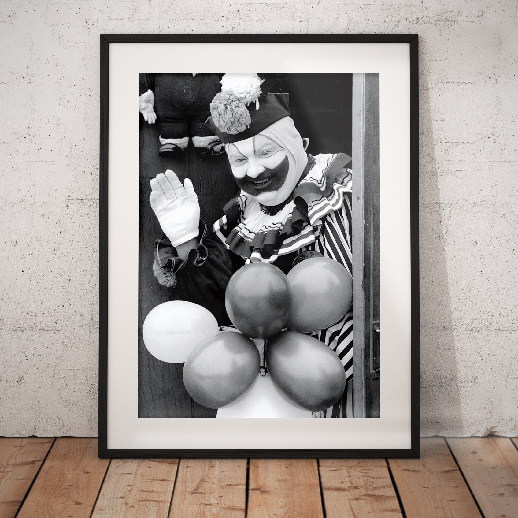 John Wayne Gacy Smiling Pogo the Clown, Serial Killer Art Print A4 Size ...