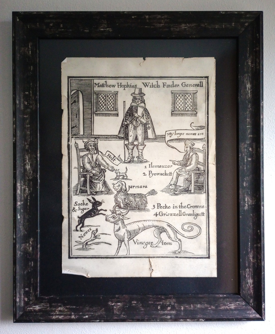 Hand Aged Art Print, Witch-finder General, Matthew Hopkins, Witchcraft ...