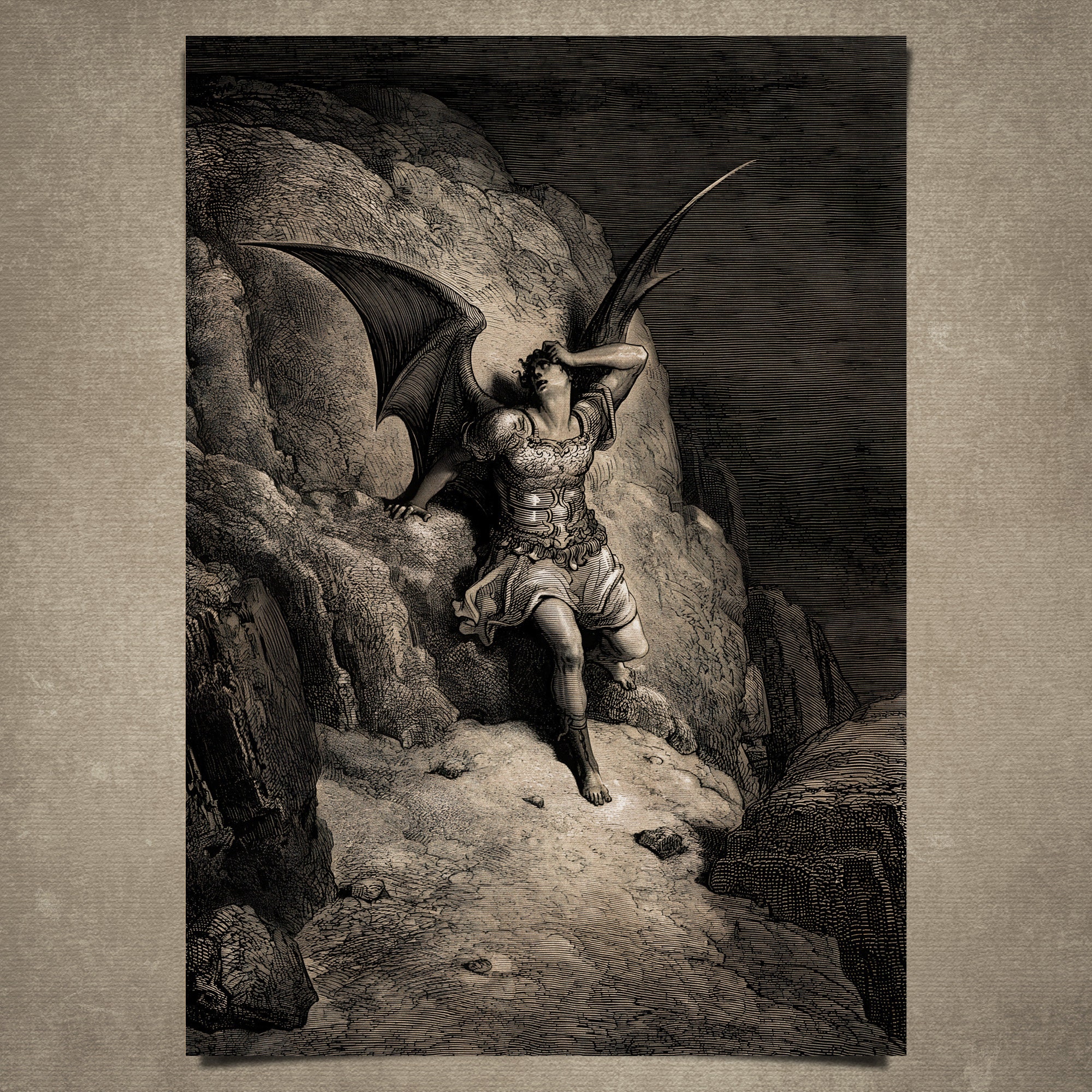 Satan, Paradise Lost, Vintage Illustration, Lucifer, Witchcraft, Gothic ...